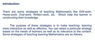 Strategies of Teaching Mathematics | PPTX