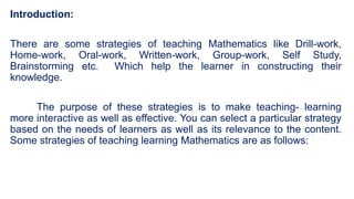 Strategies of Teaching Mathematics | PPT