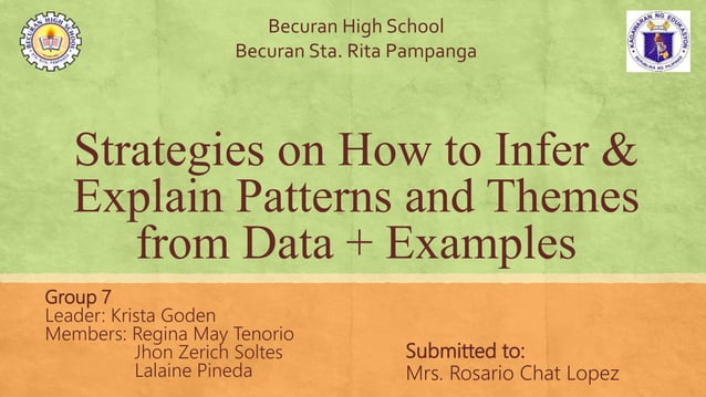 Strategies on How to Infer & Explain Patterns and Themes from Data ...