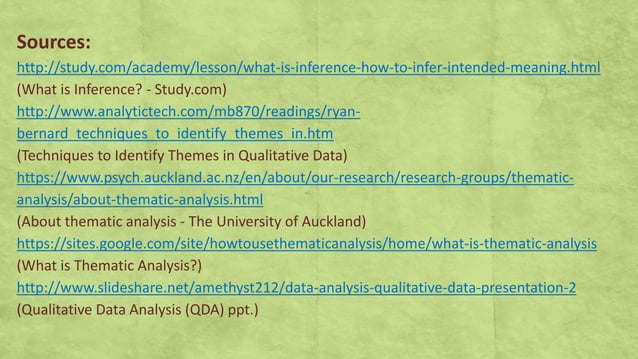 Strategies on How to Infer & Explain Patterns and Themes from Data ...