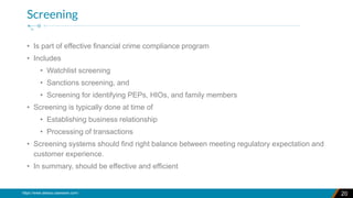 Webinar: Strategies to Enhance your Screening and Transaction ...