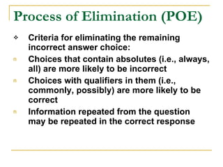 Strategies & Techniques In Taking The Exam | PPT