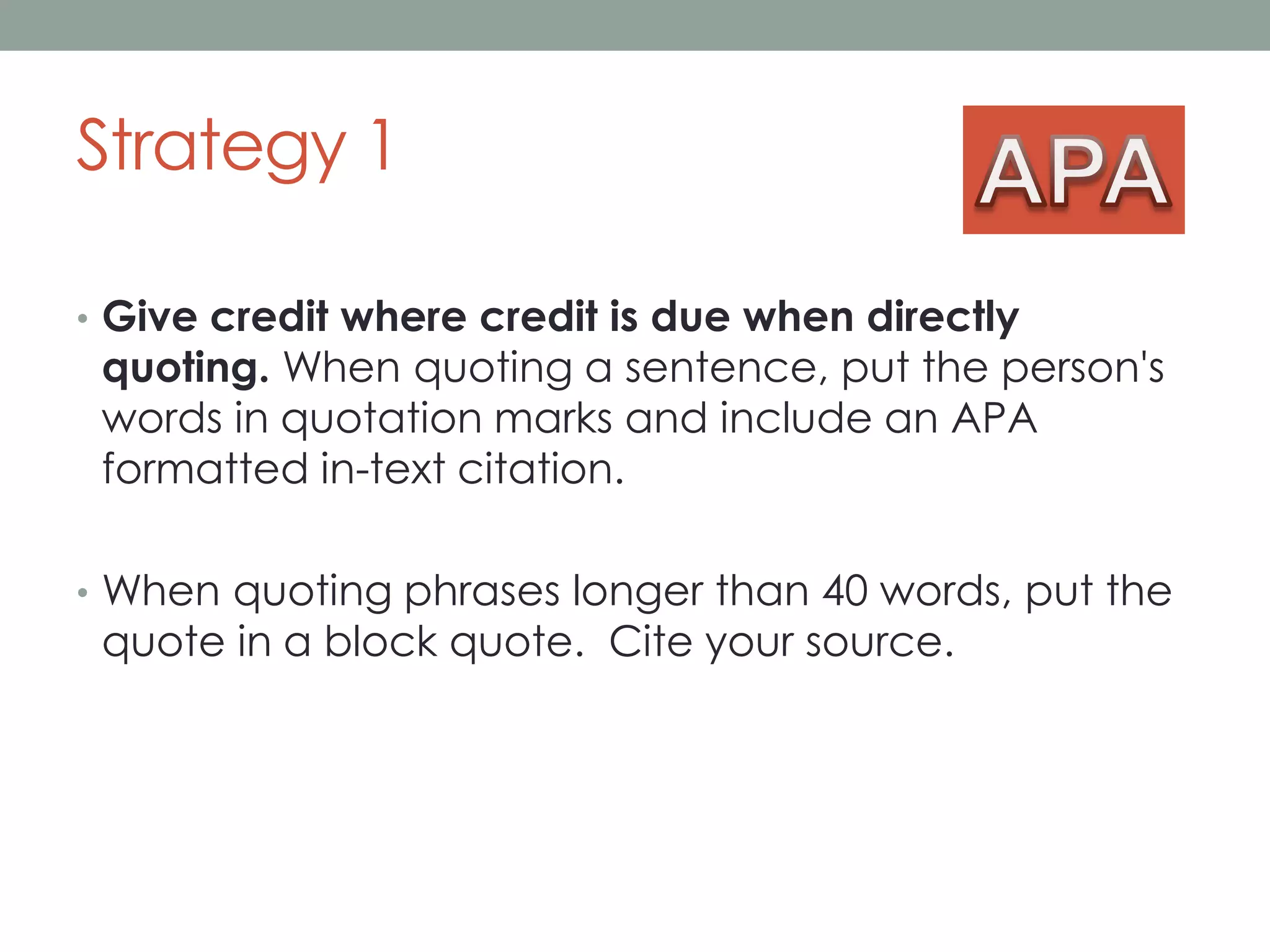 Strategies to Avoid Plagiarism | PPTX