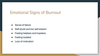 Strategies to deal with burnout | PPTX