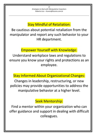 Strategies to Deal with Manipulative Coworkers | PDF | Resume Writing ...