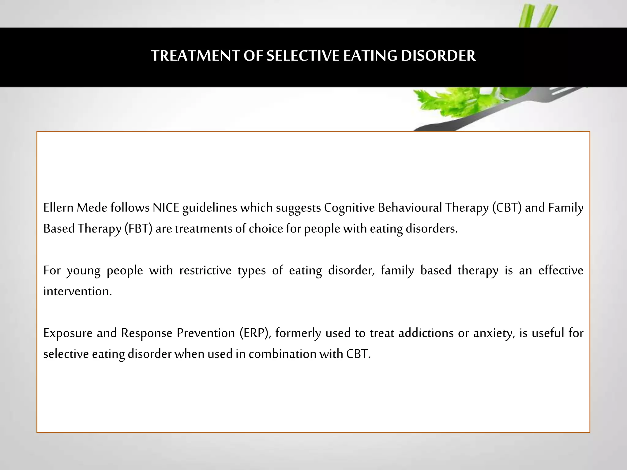 Strategies To Deal With Selective Eating Disorder | PPTX