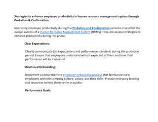 Strategies to enhance employee productivity in human resource ...