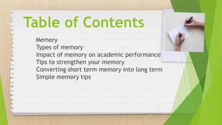 Strategies To Enhance Memory For Academic Excellence | PPT