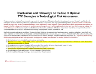 Strategies to Ensure Optimal Use of TTC in Toxicological Risk ...