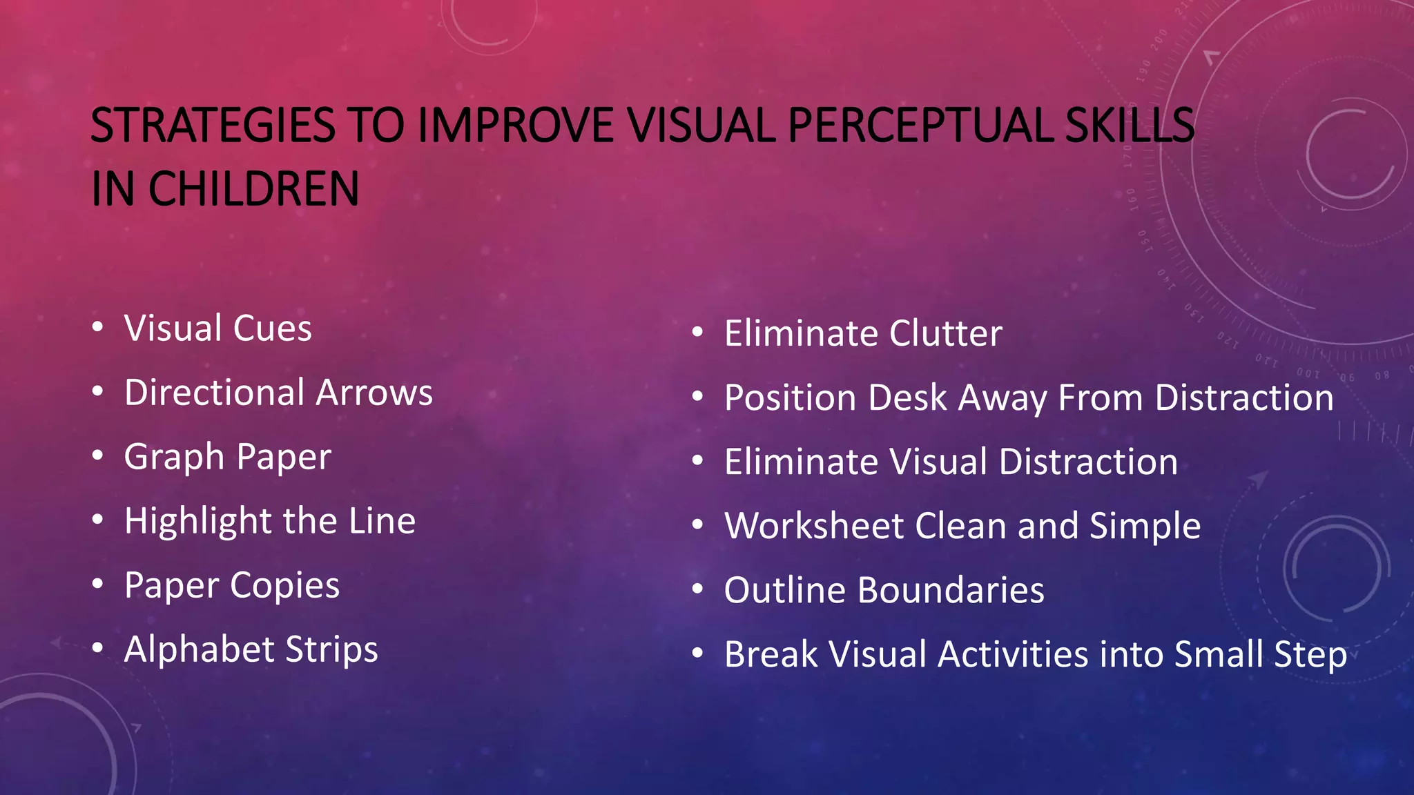 Strategies to improve visual perceptual skills in children | PPT
