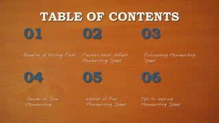 Strategies to Improve Writing Speed | PPTX