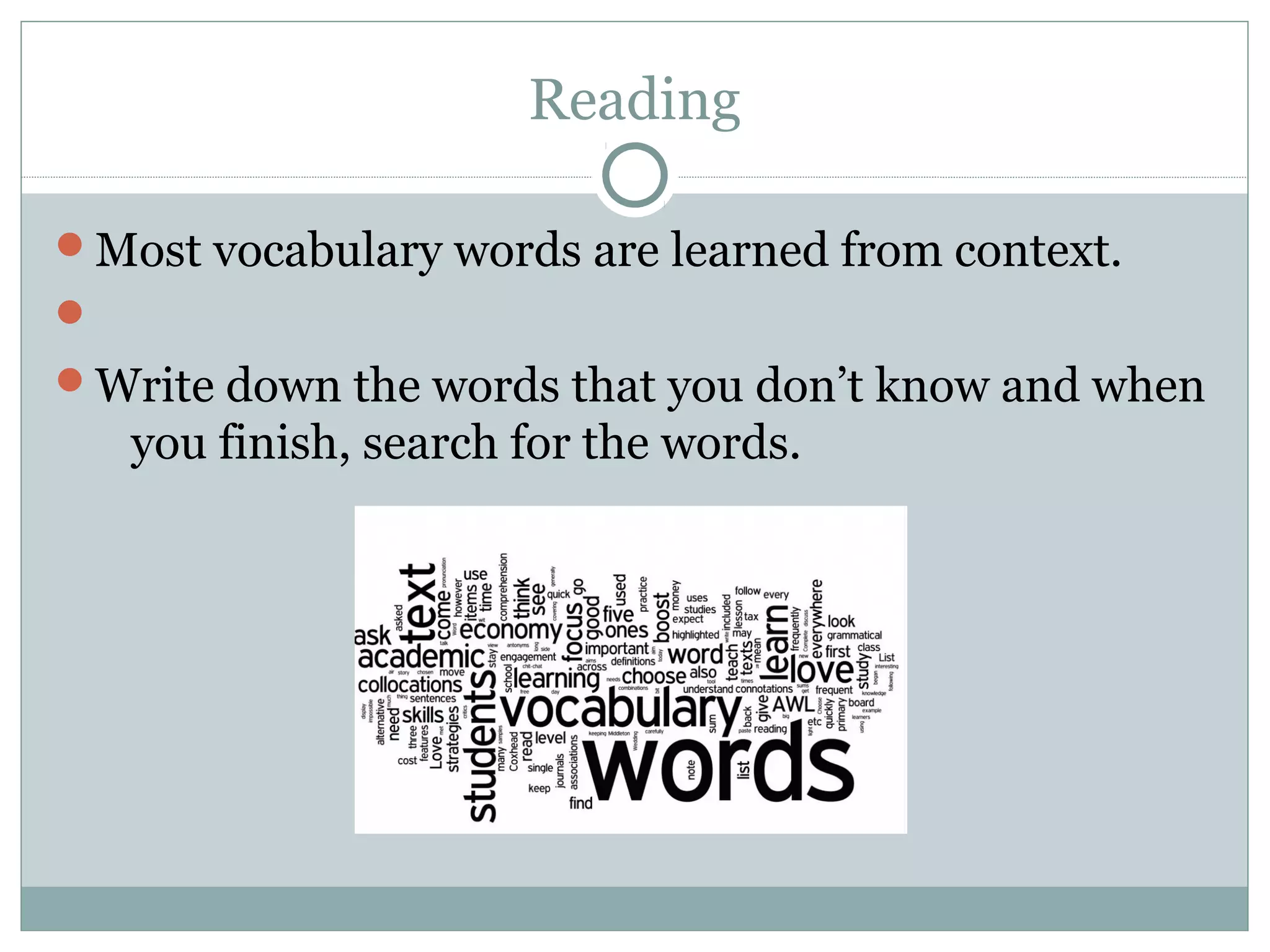 Strategies to learn vocabulary | ODP