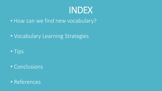 Strategies to learn vocabulary | PPT