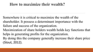 Strategies to Maximize Shareholders Wealth by Zomak Assignments | PPT