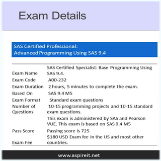 Strategies to Prepare SAS Certification Exam - Aspire Techsoft.pptx ...