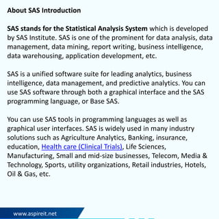 Strategies to Prepare SAS Certification Exam - Aspire Techsoft.pptx | Programming Languages ...