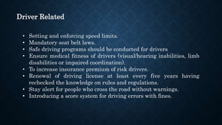 Strategies to reduce road traffic fatalities | PPTX | Auto Safety | Automotive