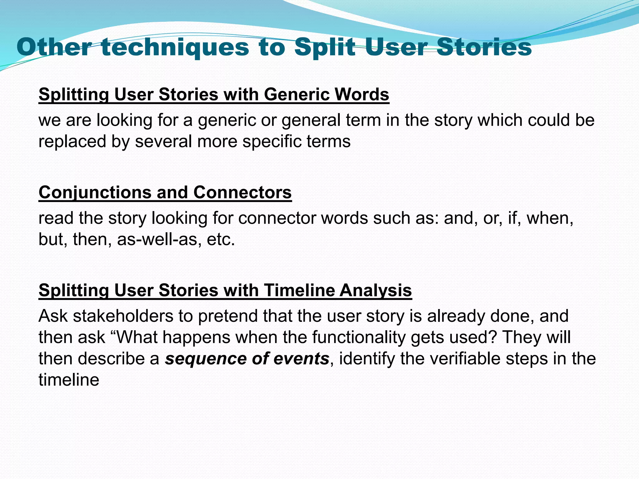 Strategies to split user stories | PPTX