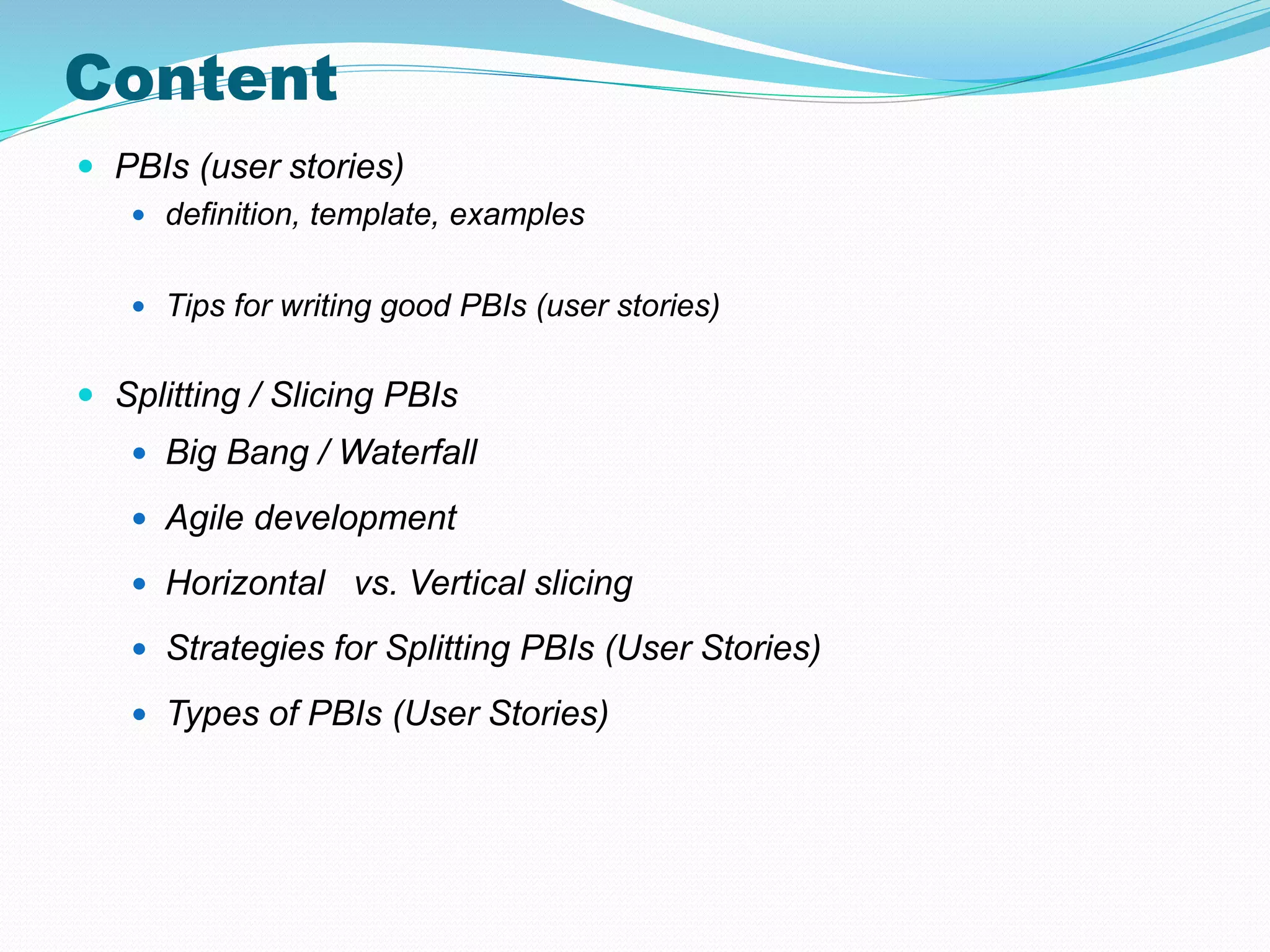 Strategies to split user stories | PPTX
