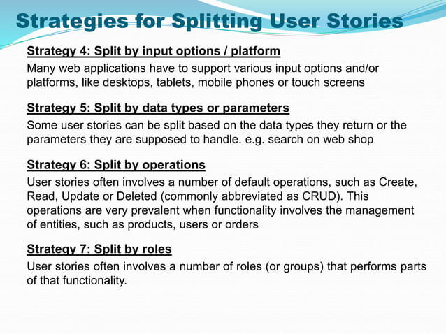 Strategies to split user stories | PPT