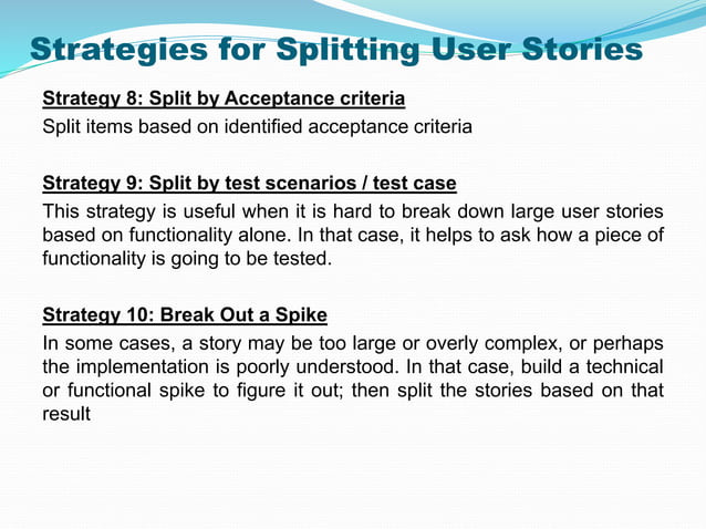 Strategies to split user stories | PPT