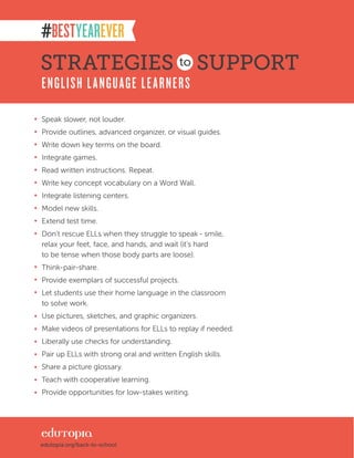 Strategies to support el ls | PDF | Education