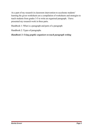 Strategies to teach paragraph writing to primary students. handbook 3 | DOC