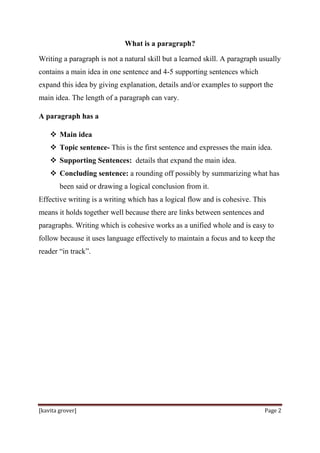 Strategies to teach paragraph writing to primary students handbook 1 | PDF