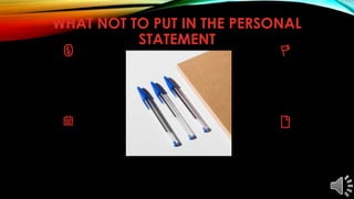 Strategies to write an outstanding personal statement | PPT
