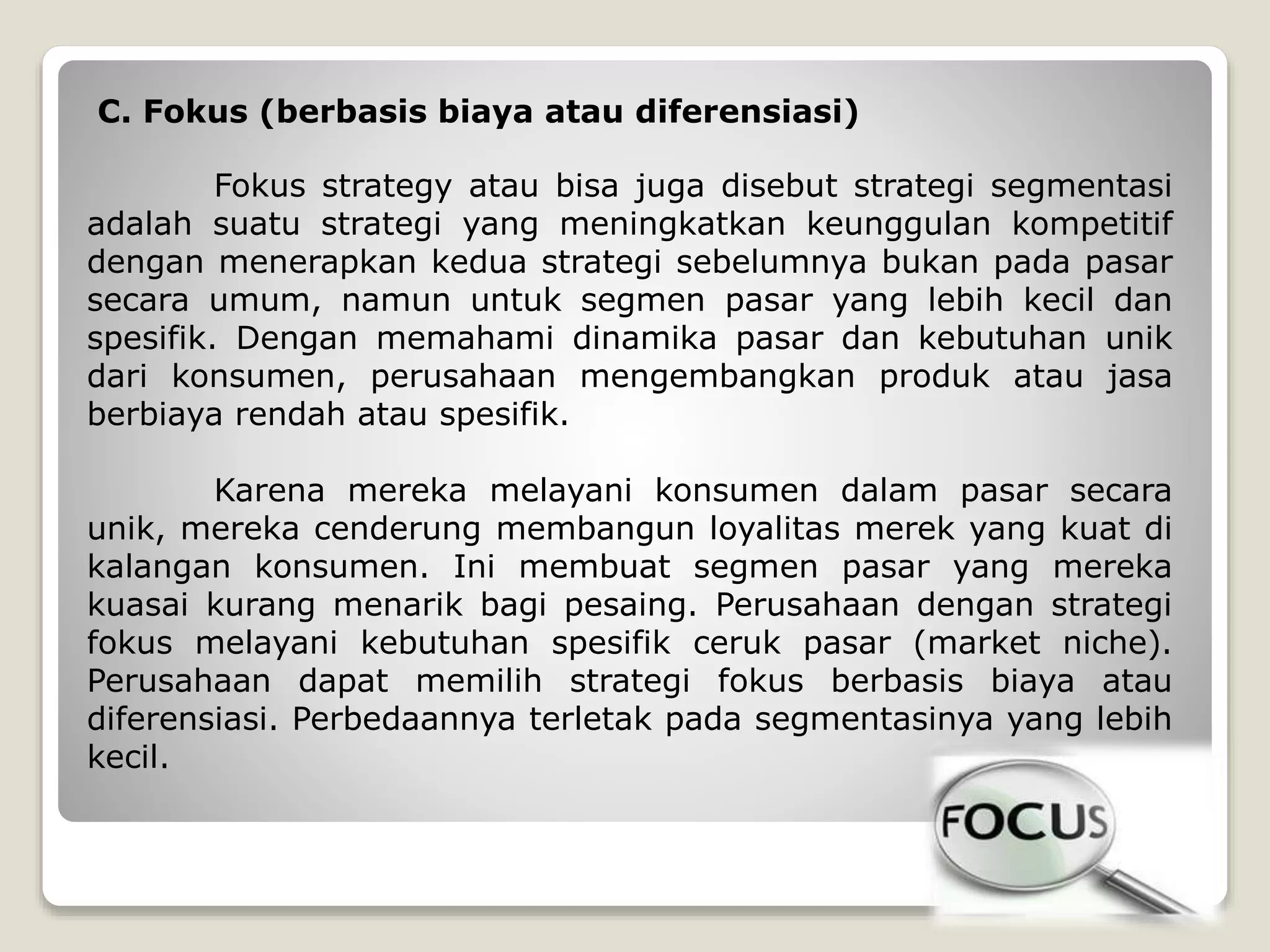 Strategi generik porter | PPTX