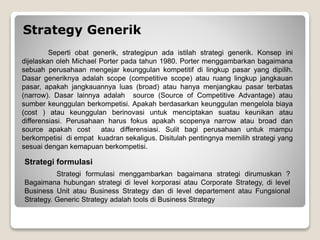 Strategi generik porter | PPTX