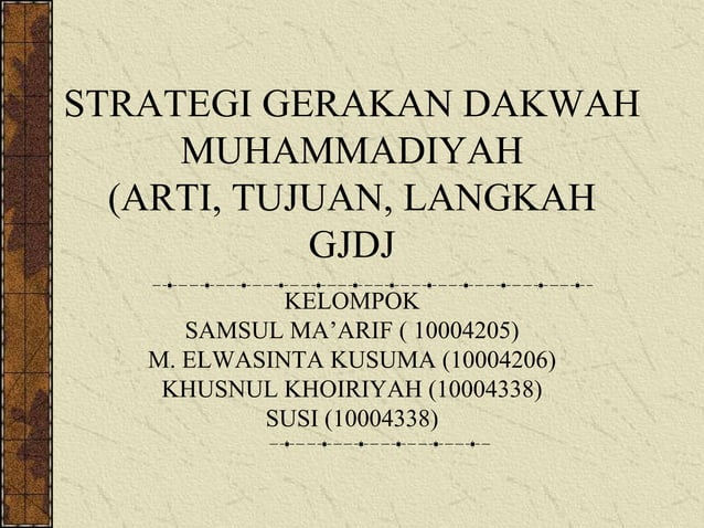 Strategi Gerakan Dakwah Muhammadiyah | PPTX