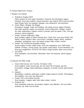 Strategi implementasi program | PDF