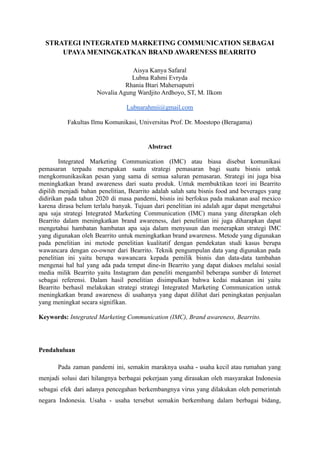 Strategi Integrated Marketing Communication Sebagai Upaya Meningkatkan Brand Awareness Bearrito.pdf