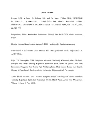 Strategi Integrated Marketing Communication Sebagai Upaya Meningkatkan ...