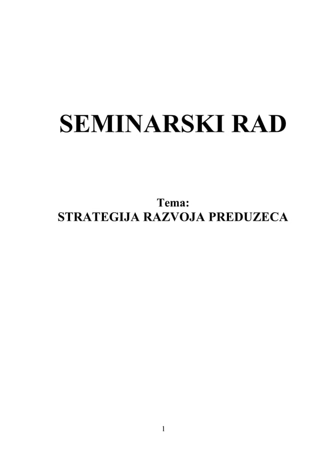 Strategija razvoja preduzeca | PDF