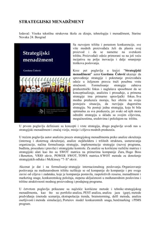 Strategijski menadžment | DOC