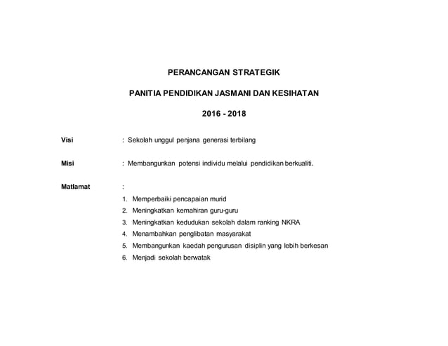 Strategik swot-pjk-2016 | PPT
