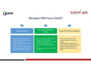 Strategi Kebijakan Penguatan Netralitas ASN dalam Pemilu | PDF