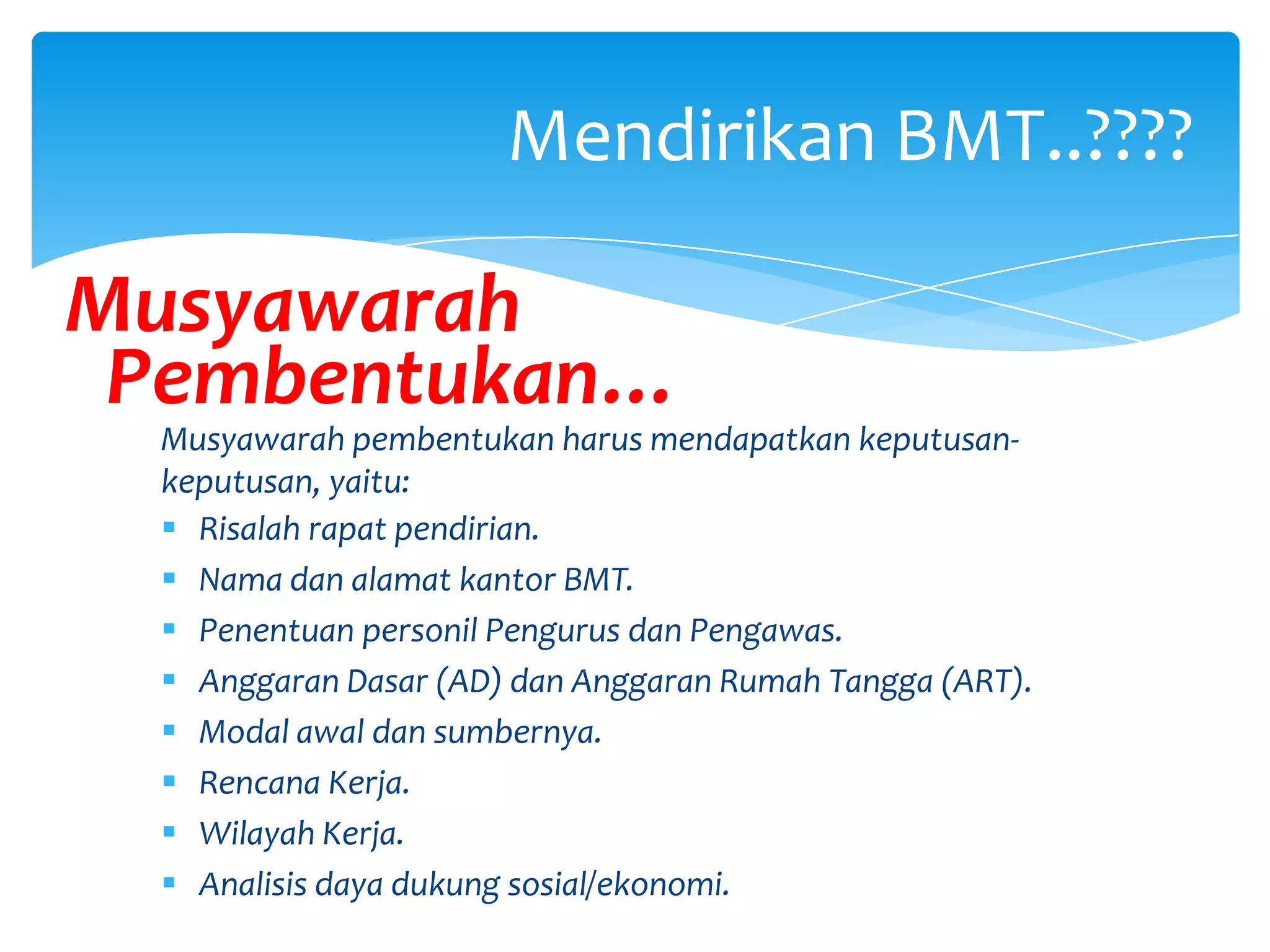 Strategi membangun usaha bmt | PPTX