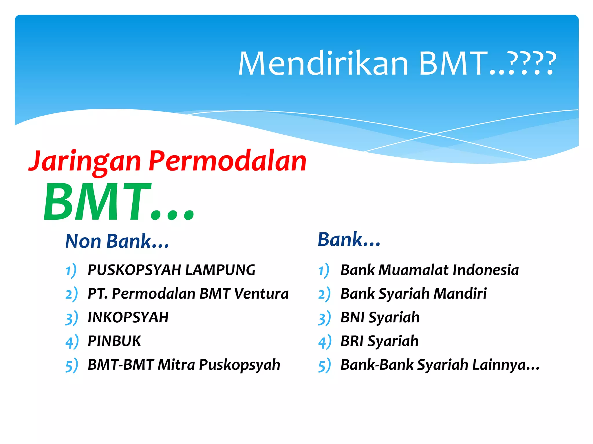 Strategi membangun usaha bmt | PPTX