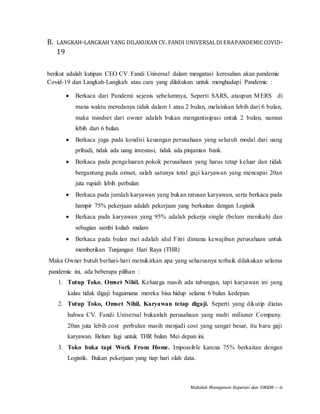 Makalah Strategi Mengelola Perusahaan ala CEO CV.Fandi Inoversal di Era ...