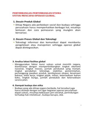 Strategi operasi dalam lingkungan global | PDF