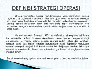 Strategi operasi mencapai keunggulan bersaing | PPT