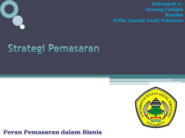 Strategi pemasaran ppt | PDF