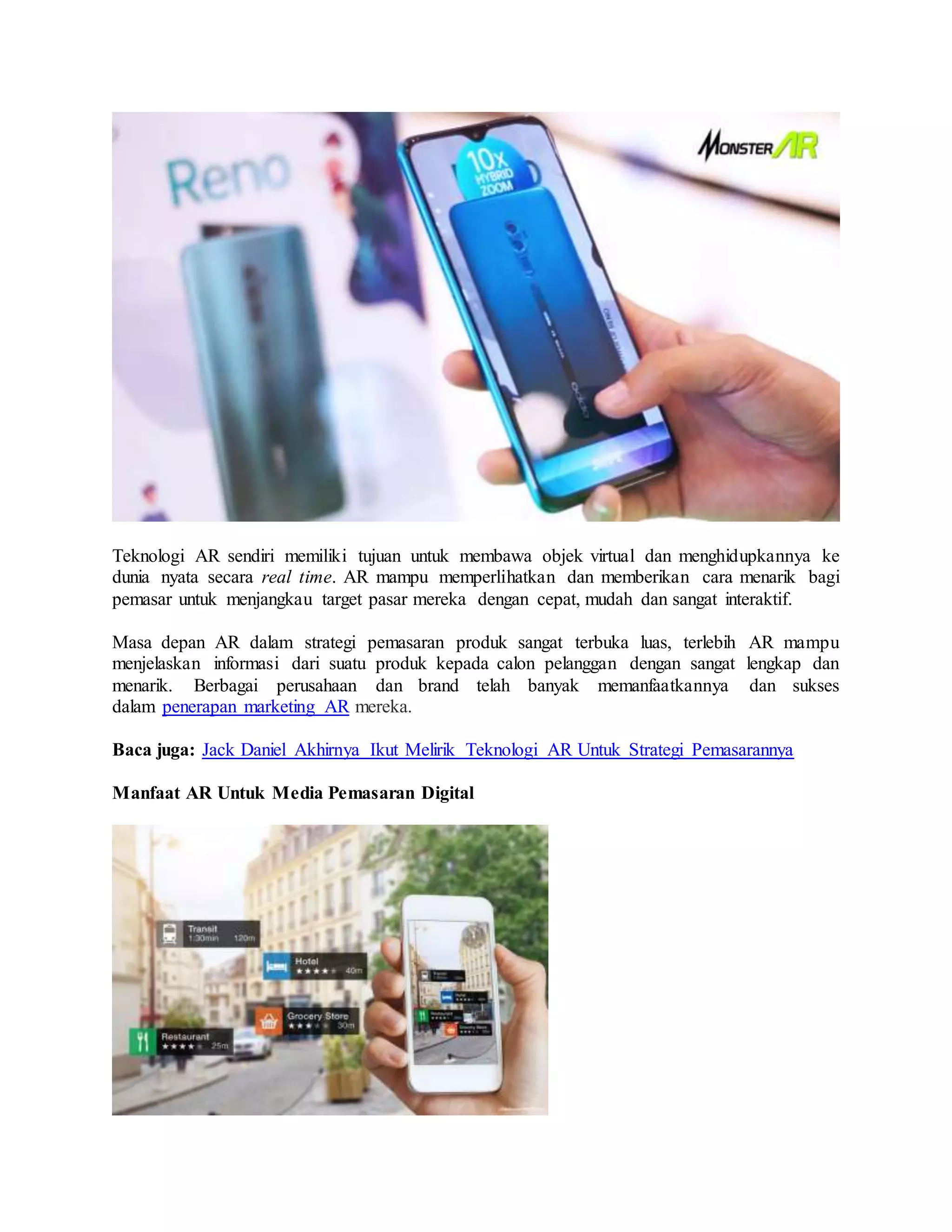 Strategi pemasaran produk efektif dengan teknologi augmented reality | PDF