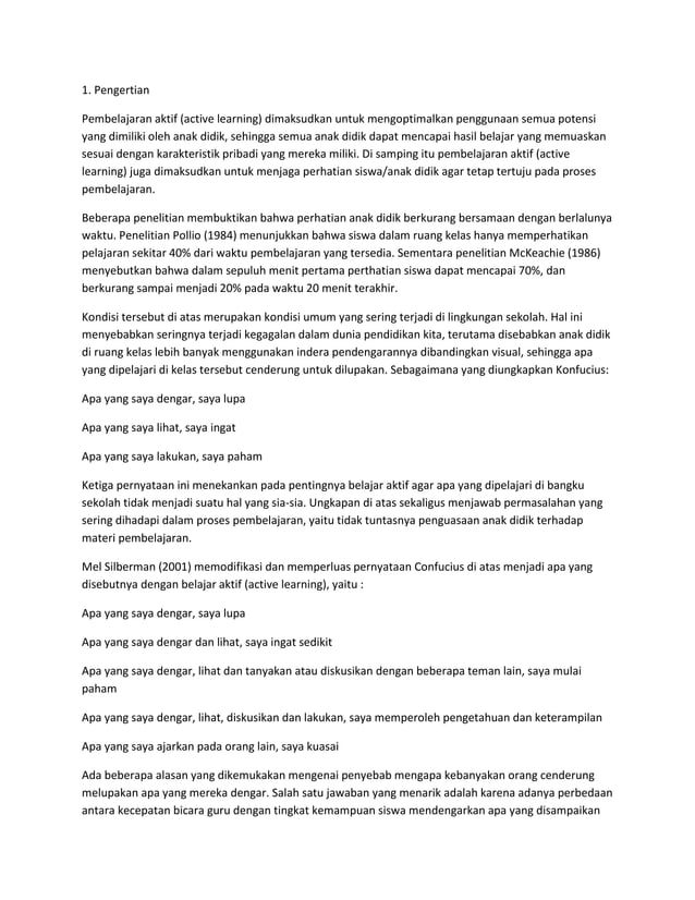 Strategi Pembelajaran Active Learning Docx