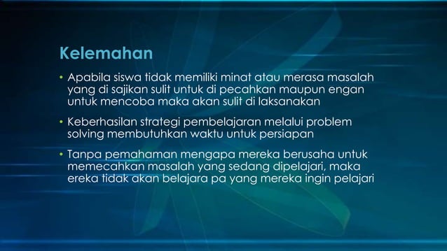 Strategi pembelajaran berbasis masalah | PPTX