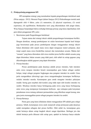 Strategi Pembelajaran Inkuiri (SPI) | PDF