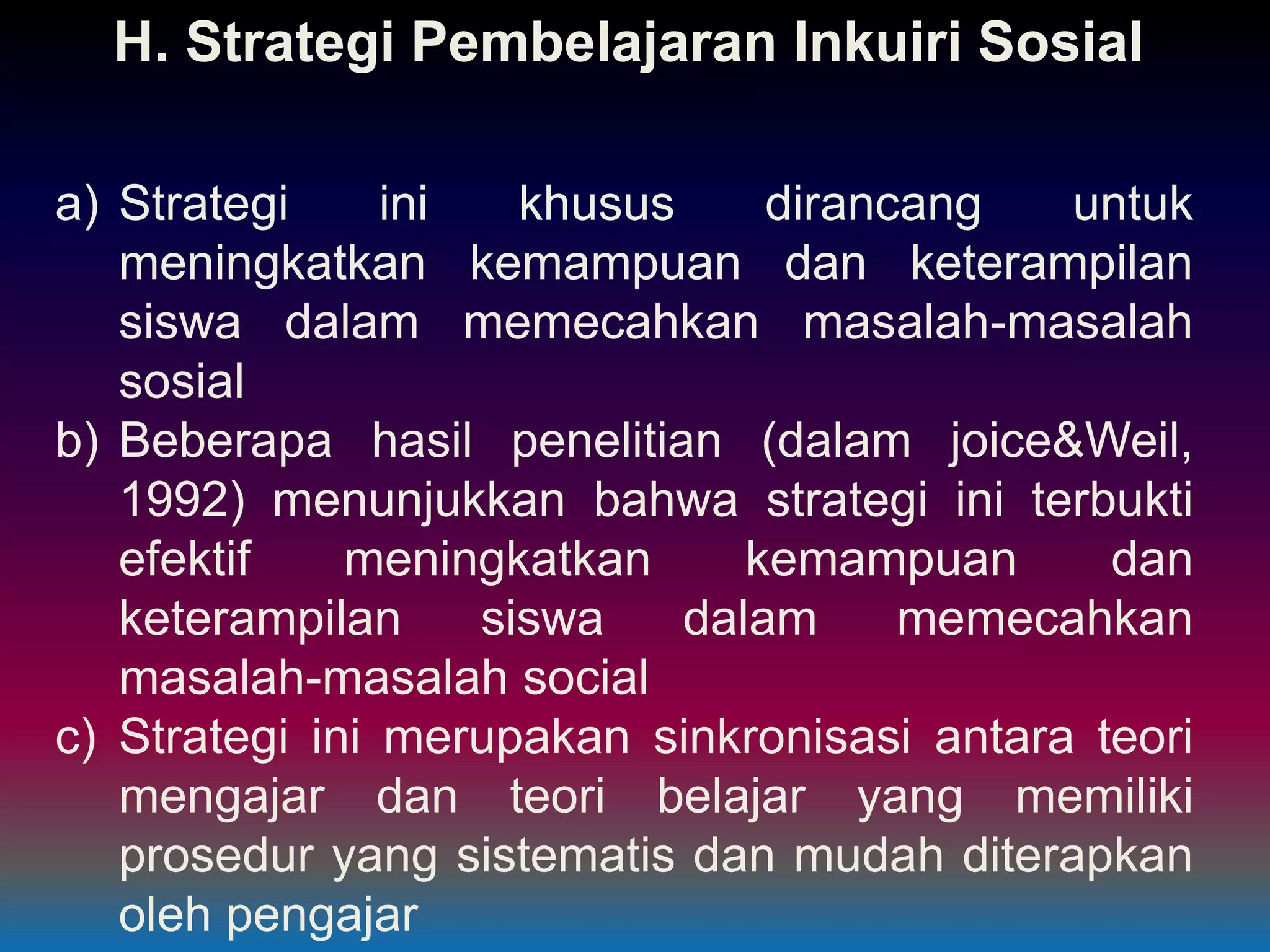 Strategi pembelajaran inkuiri (spi) | PPTX